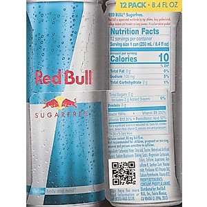 Red Bull Sugarfree, Energy Drink, 8.4-Fl OZ (12 Pack)