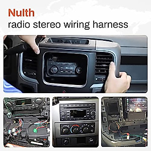 NuIth 70-6502 Car Radio Wiring Harness w/Antenna Adapter Connector Select for 2002-2007 Dodge Ram, 2003-2007 Jeep, 2000-2007 Chrysler Aftermarket Install Stereo Cable Antenna Plug