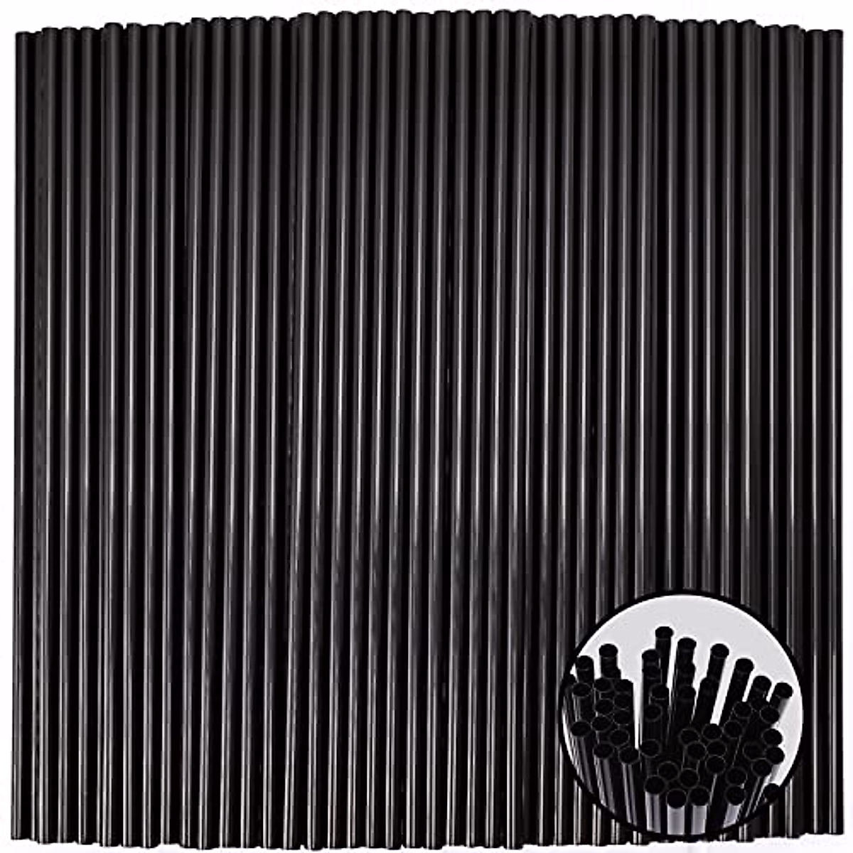 RAIBEATTY Disposable Drinking Straws,500 Pcs Black Plastic Straws,BPA-Free Plastic Drinking Straws,Extra Long Straws for Party Drinking (0.23''Diameter and 10.2"Long)