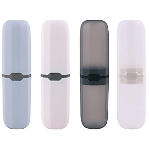 Cabilock 4 Pcs Toothbrush and Toothpaste Travel Case Portable Toothbrush Holders Brush Case Toothpaste Storage Box for Travel Camping Business Assorted Color
