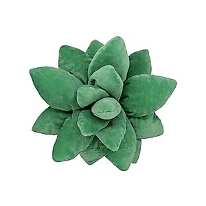 iBccly Succulent Pillow Plant Shaped Plush Toys Universal for Boys and Girls Cactus Kawaii Decorative Leaf Pillow Lovely Plant Plush Decoration (Dark Green)