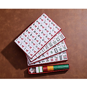 Mose Cafolo Professional Chinese Mahjong Game Set 146 Numbered Large Size Tiles with Carrying Travel Case, Complete Mahjong Tiles Set (Majiang, Mah-Jongg, Ma Jong)