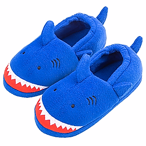 Boys Slippers Cute Shark Kids Slip-on House Shoes with Memory Foam Plush Warm Winter Home Slippers