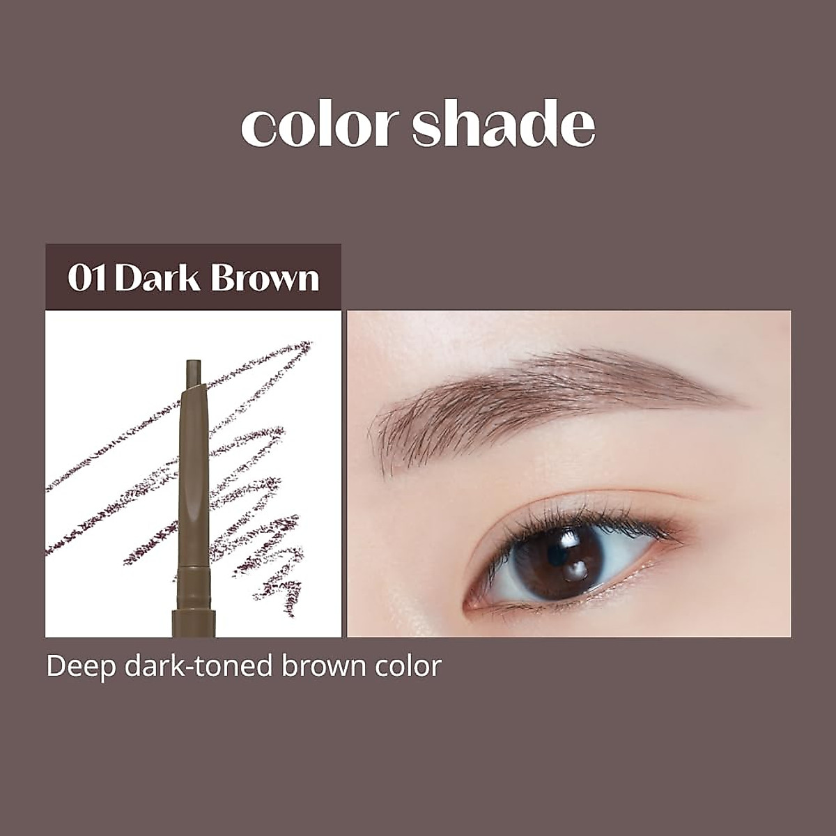 ETUDE Bare Edge Brow Pencil 03 Grey Brown | A hexagon-shaped slim brush that delicately coats every strand of eyelashes | Brow Mascara | Zero Clump & No Bushy Brows