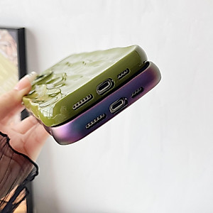 Caseative for iPhone 13 Pro Max Case,Water Ripple Pattern Curly Wave Frame Soft Phone Case (Silver)