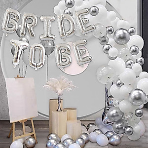 Silver Bride To Be Letter Balloons 16in Balloon Wedding Decorations Party Decor Silver Letter Balloons Bride to Be Party Supplies