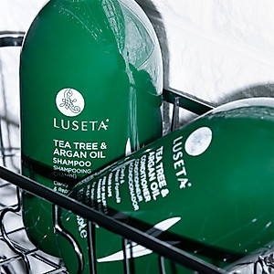 Luseta Shampoo and Conditioner Set with Tea Tree and Argan Oil for Oily Hair Clarifying, Fighting Dandruff Sulfate Paraben Free for Men and Women 2x16.9oz