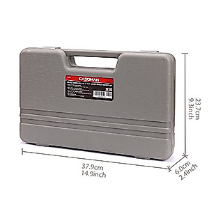 CASOMAN Complete 3/8" and 1/2” Drive Impact Socket Set, Inch (SAE) /Metric, Cr-V, 6-Point, 3/8"- 1-1/4", 8 mm - 24 mm, Deep & Shallow, 38-Piece Impact Socket Set