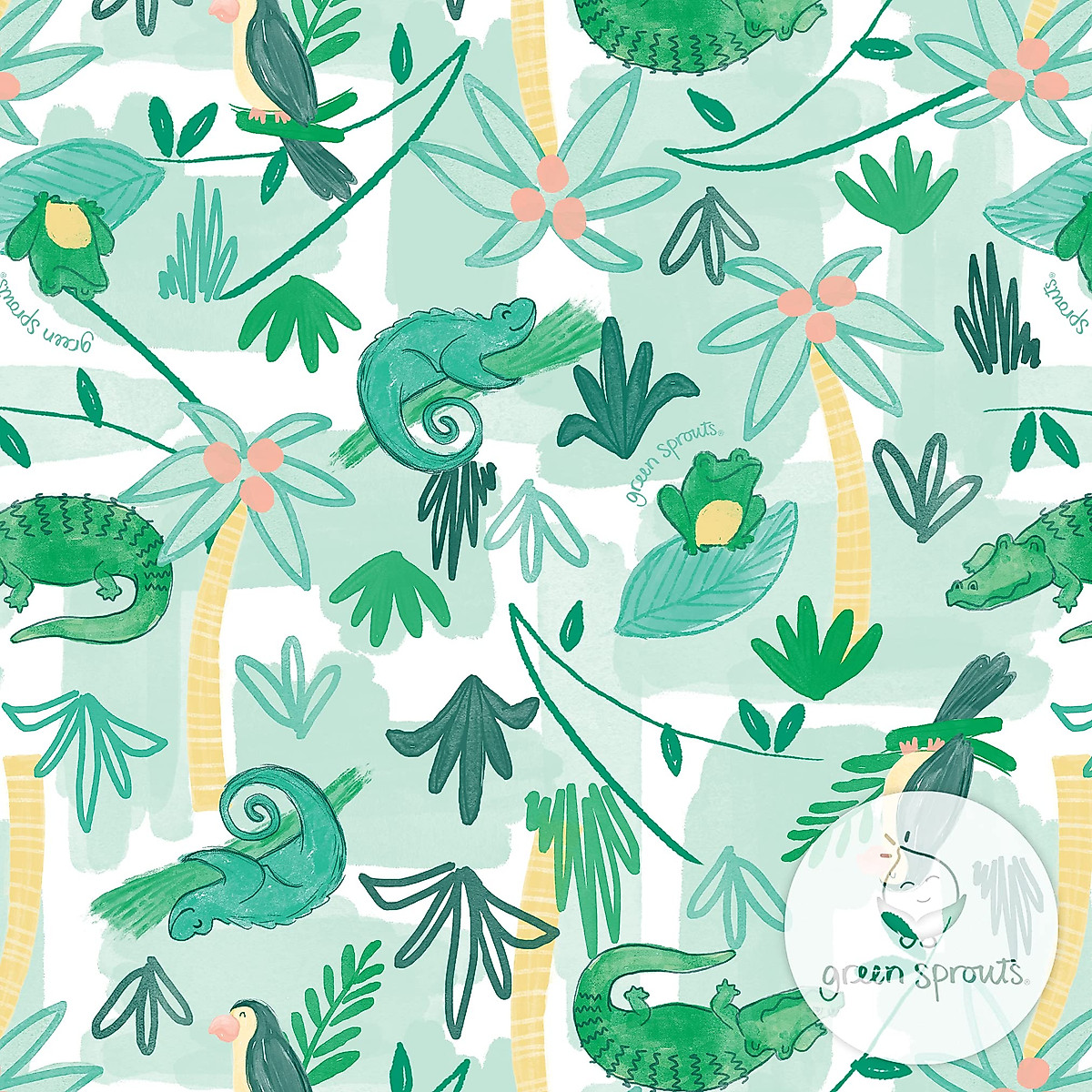 i Play Boys Reusable Absorbent Baby Swim Diapers Green Tropical Jungle 12 Months