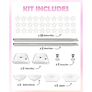 YALLOVE Heavy Duty Metal Balloon Column Stand Kit LZ-SSG6, 2 Set of 80 Inch Height Adjustable Balloon Tower Holder for Indoor and Outdoor Event and Party Decoration, Easy Assemble and Disassemble