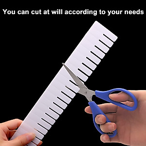 DUTWROY 30Pcs Adjustable Drawer Organizer, White Plastic DIY Grid Drawer Dividers, 15.75x1.97x0.1in, for Socks, Underwear, Makeup, Cosmetic, Clothes