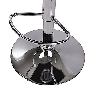 Ergonomic Design Bar stool Adjustable Hydraulic 360 Degree Swivel Stable Steel Frame Hight Density Cushion Seat Kitchen Dining Chair Pub Stool - Set of 2 White #1953