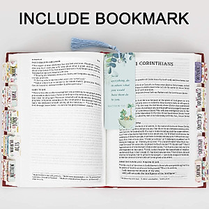 Laminated Bible Tabs, Bible Journaling Supplies, Personalized Bible Tabs for Women and Girl, 90 Bible Index tabs in Total, 66 Bible tabs for Old and New Testament, Additional 24 Blank tabs