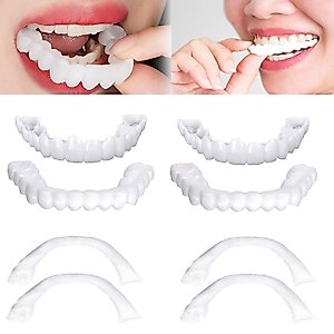 2 Pairs of occlusal Tooth veneers and Smiling Tooth veneers to Protect and Cover Imperfect Teeth, and whitening Braces to Keep Teeth White and Tidy,… (Large Size)