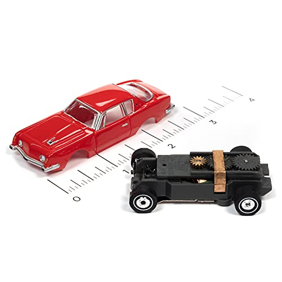 Auto World Thunderjet R34 1963 Studebaker Avanti (Red) HO Scale Slot Car