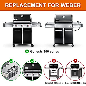 MixRBBQ 19.5 inch Grill Grate Replacement Parts for Weber Genesis 300 S310 S320 S330 E310 E320 E330 EP310 EP320 EP330 Gas Grills, Cast Iron Cooking Grates Replacement Parts for Weber 7524, 7528