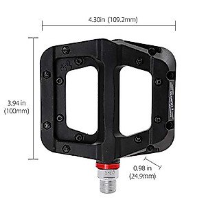 FOOKER MTB Pedals Mountain Bike Pedals 3 Bearing Non-Slip Lightweight Nylon Fiber Bicycle Platform Pedals for BMX MTB 9/16"
