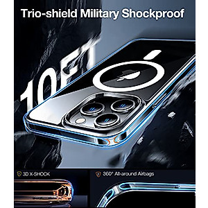 TORRAS Magnetic Clear for iPhone 13 Pro Case, Compatible with MagSafe, Never Yellow, Military Grade Drop Tested, Protective Slim Thin Case for iPhone 13 Pro Phone Case, 6.1", Clear