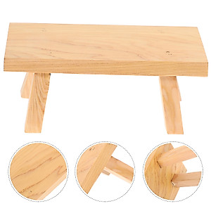 Beavorty Kitchen Step Stool Kitchen Step Stool Wood Step Stool Art Craft Base Household Stool Shaped Decoration Stool Shape Display Base Kids Wooden Stool Wood Footstools Small Vase Stand
