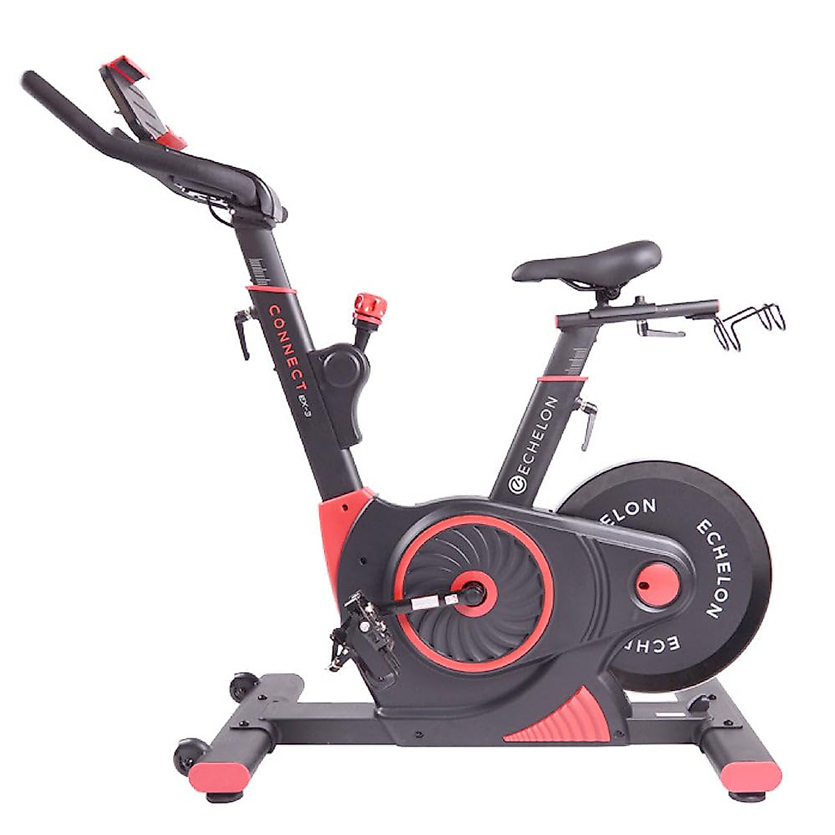 Echelon Smart Connect Fitness Bike, 30-Day Free Echelon Membership, Easy Storage, Small Spaces, Cushioned Seat, Solid Design, HIIT, Top Instructors, 32 Resistance Levels, Bluetooth, EX3-Red