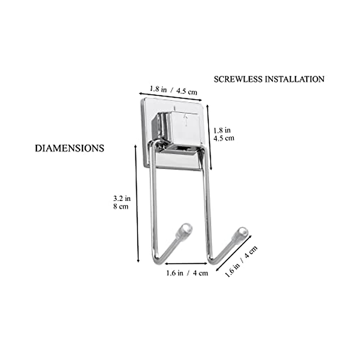 Hagen Door Hanger, Bath Door Hook, Hanging Coats, Hats, Robes, Towels, No Drill Screwless Installation, Modern Style (Twin Hanger)