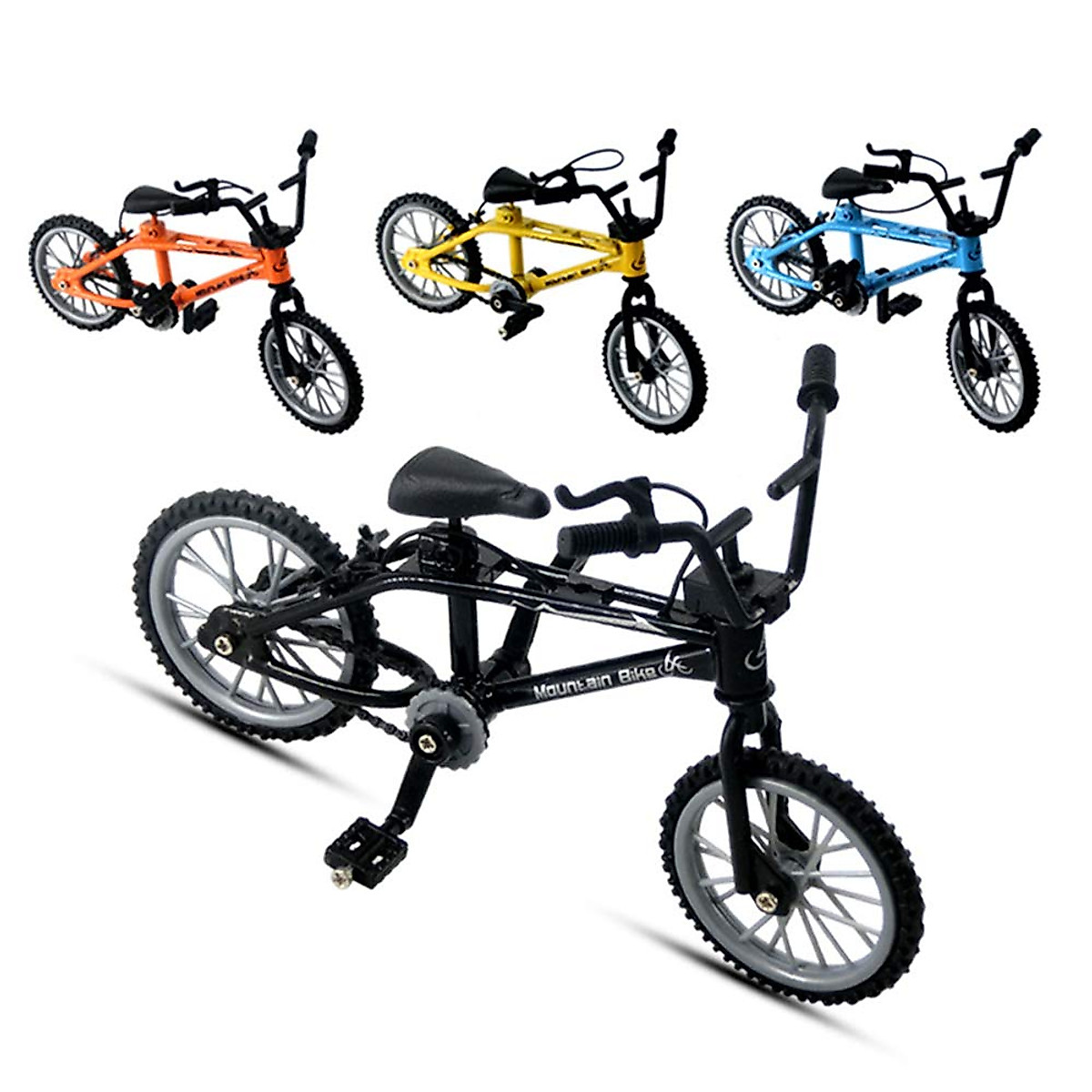 Shuohu 1/18 Diecast Finger Bike Toy, Mountain Bike Bicycle Desktop Board Toy Kids Finger Boards Toy Blue