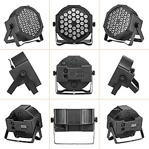 36 LED Stage Lights, AOELLIT RGB DJ Lights Sound Activated Compatible with DMX-512 & Remote Uplights for Wedding Events Party - 4 Pack