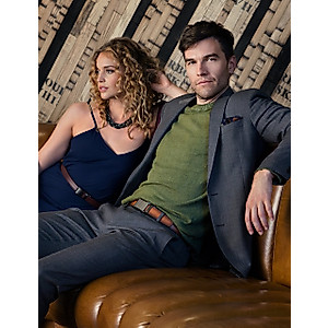 SlideBelts Full Grain Leather Belt (Cognac with Gold Buckle, Up to 44")