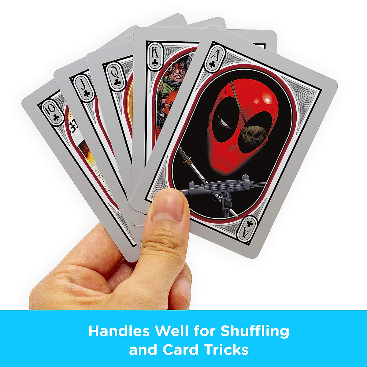 AQUARIUS Marvel Deadpool Playing Cards - Deadpool Themed Deck of Cards for Your Favorite Card Games - Officially Licensed Deadpool Merchandise & Collectibles - Poker Size