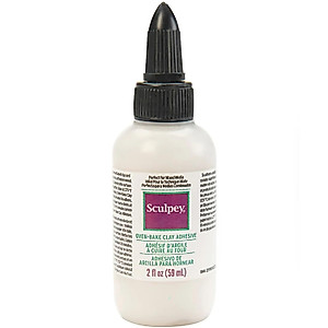 Sculpey Oven Bake Clay Adhesive, Non Toxic, 2 fl oz. bottle with precise flow twist cap. Great for gluing polymer clay to itself and porous surfaces.