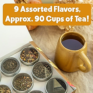 Heavenly Tea Leaves Organic Loose Leaf Herbal Tea Sampler (Approx. 90 Cups of Tea), 9 Naturally Caffeine-Free Tisanes - Great Hot or Iced, Gifts for Her, Health & Immune Support