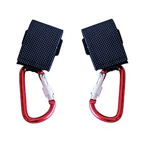AKOAK 2 Pack Baby Stroller Hooks, Skidproof and Multi Purpose Hooks for Diaper Bags, Shopping Bags,Groceries and Clothing, Great Accessory for Mommy When Walking Or Shopping,Red