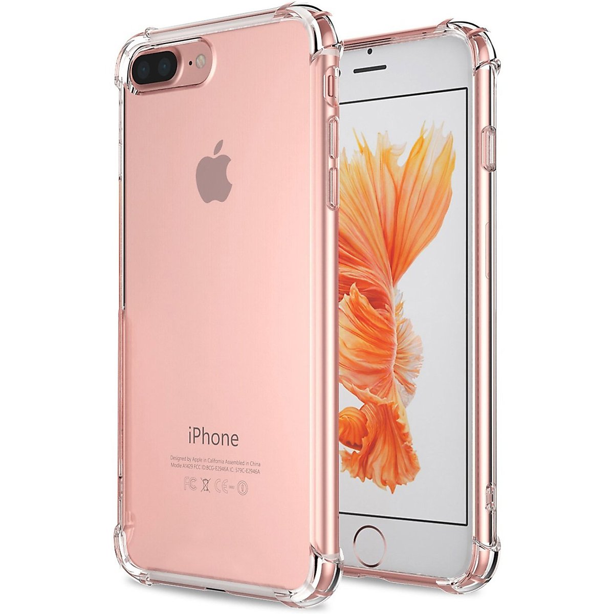 for iPhone 7 Plus Case, for iPhone 8 Plus Case, Matone Crystal Clear Shock Absorption Technology Bumper Soft TPU Cover Case for iPhone 7 Plus (2016)/iPhone 8 Plus (2017) - Clear