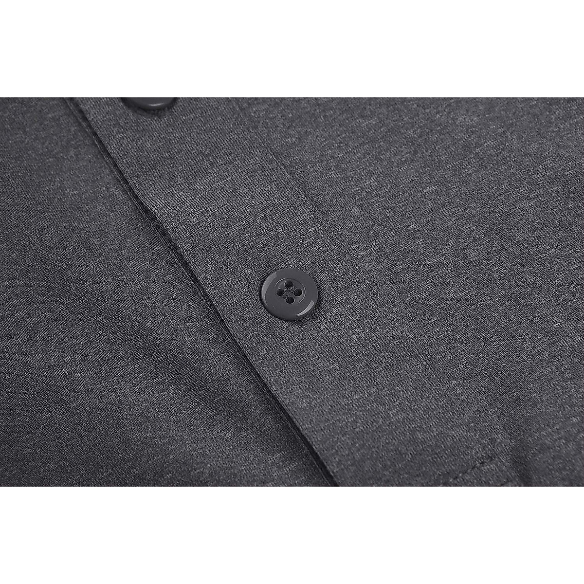 TACVASEN Hiking Long Sleeve Golf Polo Shirts Quick Dry Performance Athletic Casual T-Shirt Grey, L