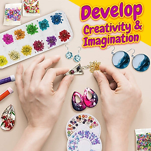 Catcrafter Resin Decoration Accessories Art Kit - All in One Package Resin Molds Silicone Kit Bundle Jewelry Making Supplies for Beginners with Dried Flowers Craft Glitter Nail Gems DIY