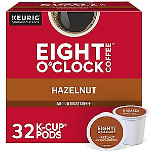 Eight O'Clock Coffee Hazelnut Single-Serve Keurig K-Cup Pods, Medium Roast Coffee Pods, 32 Count
