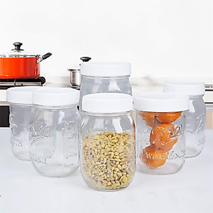 2 Dozen Regular Mouth Lids Mason Jar Lids Plastic Storage Caps for Mason Canning Jars and More, Standard, Dia 70mm, White