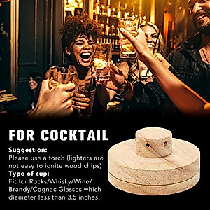 Foneta Cocktail Smoker for Whiskey Bourbon Old Fashioned , Drink Smoker Infuser Kit with 4 Flavors Wood Chips Ideal Gift for Whiskey Lover