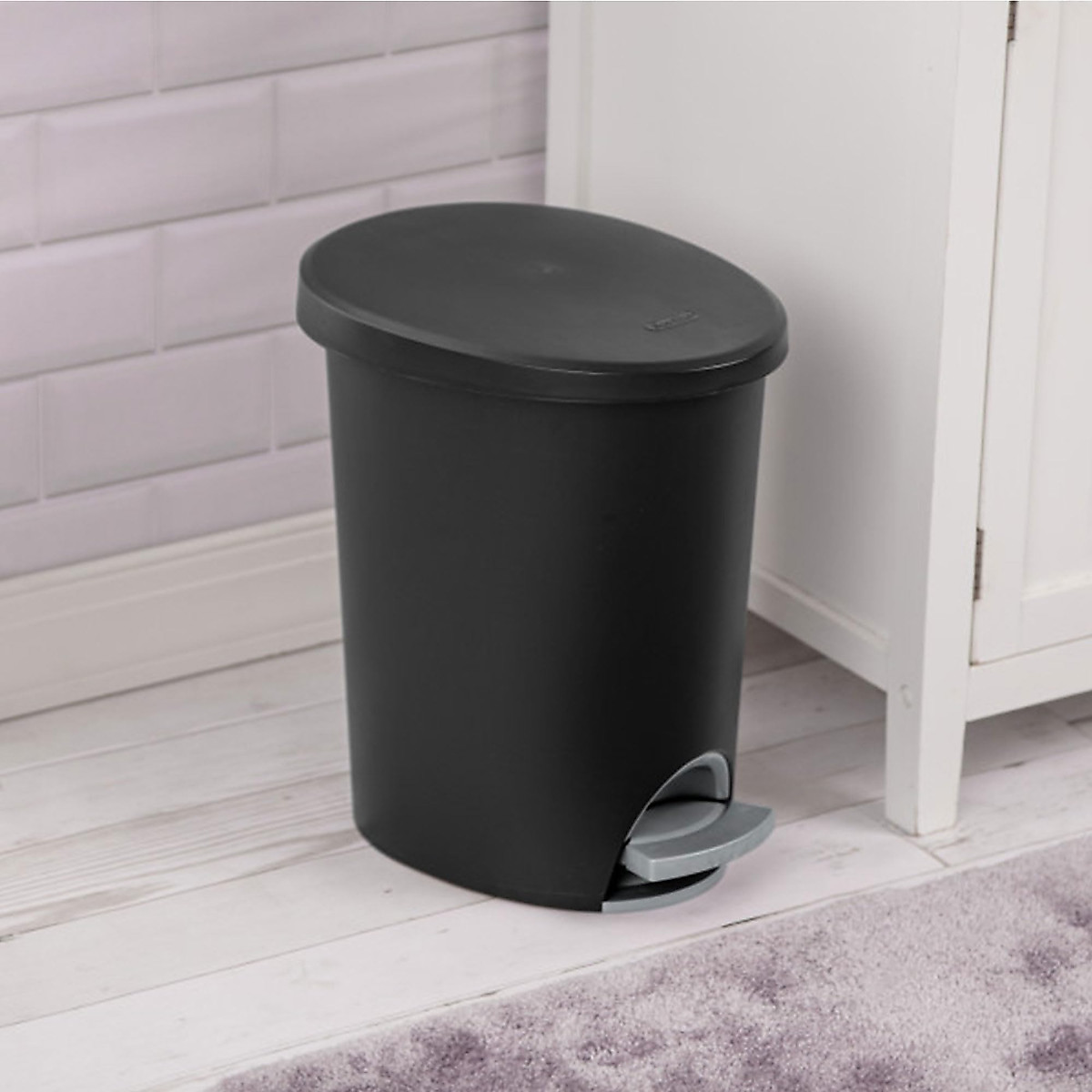 Sterilite 2.6 Gal./9.8 L Ultra StepOn Wastebaskets, 2.6 Gallon, Black
