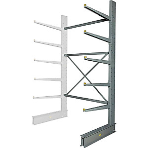 Global Industrial Single Sided Heavy Duty Cantilever Add-On Rack, 2" Lip, 72"Wx46"Dx120"H