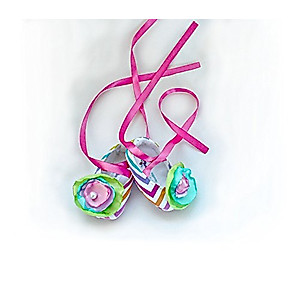 Heidy Berry Baby Girl Shoes Flower Booties Ballerina Rainbow Chevron (9-12 Months)