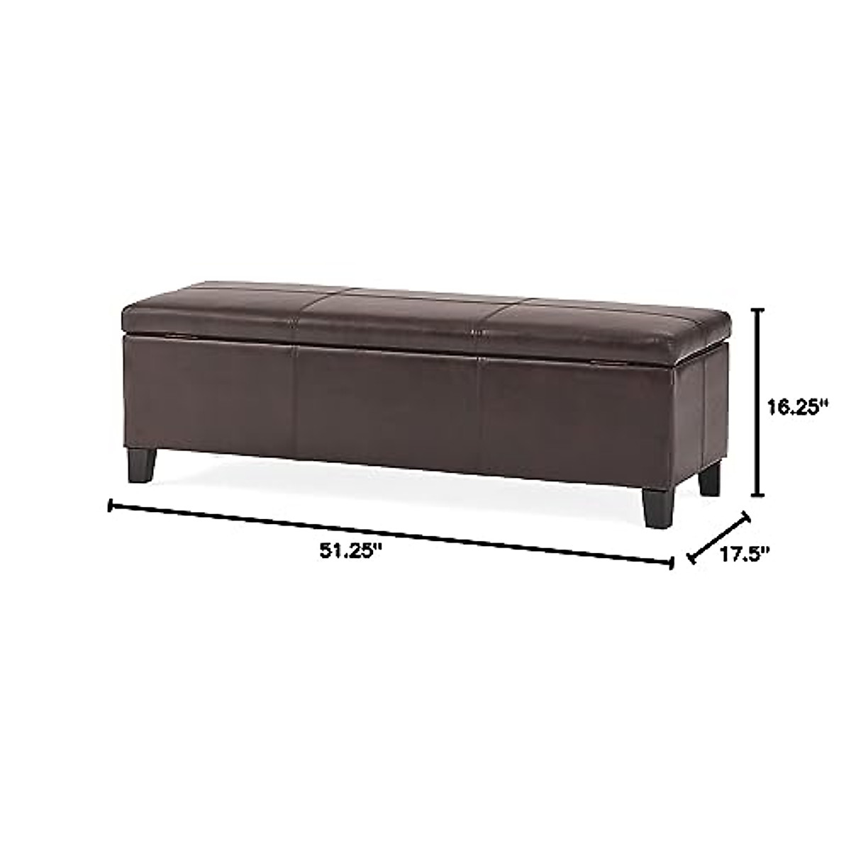 Christopher Knight Home Glouster PU Storage Ottoman, Brown