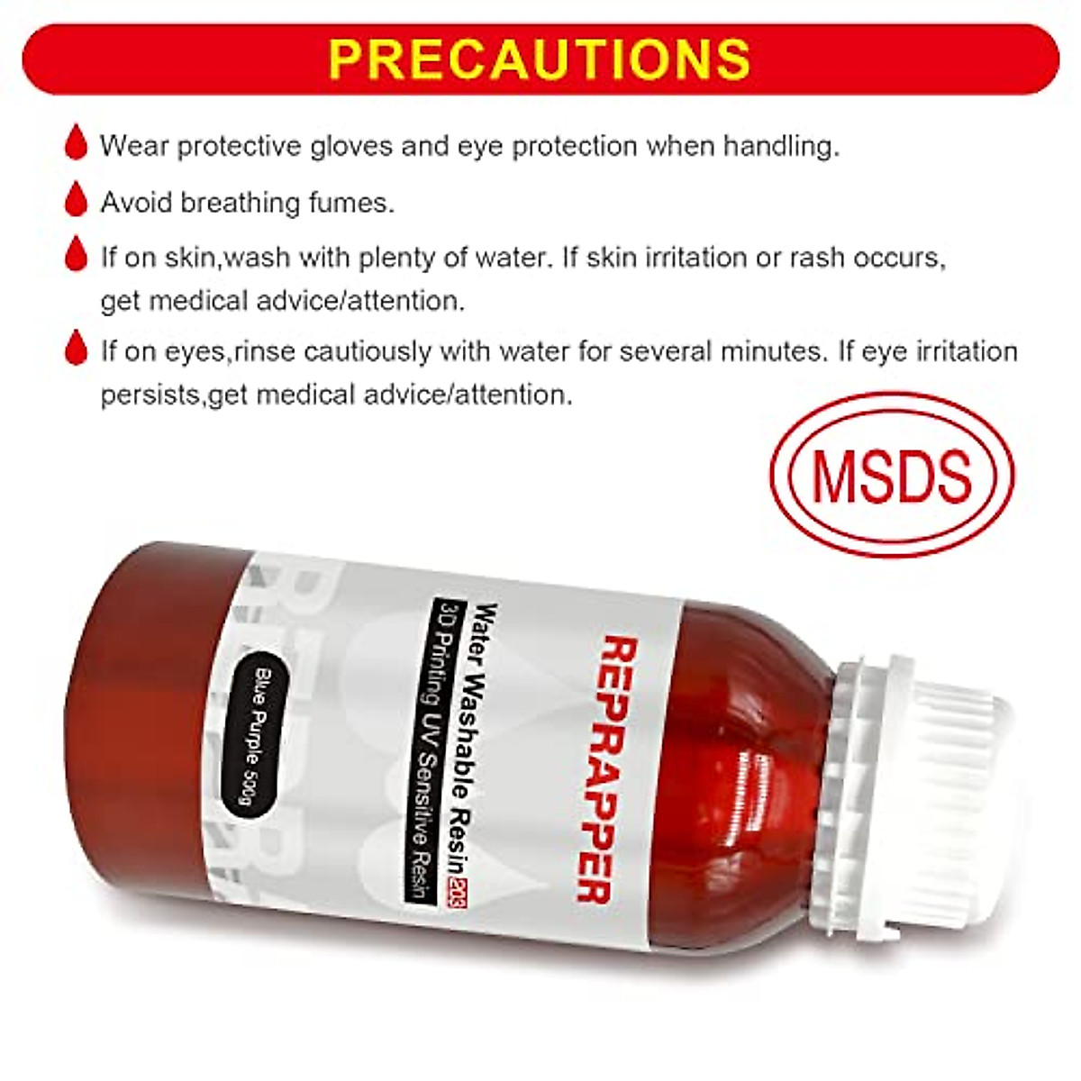 RepRapper 203 UV-Resin, Dual Color Water Washable 3D Resin for LCD 3D Printer 500g Blueish Purple