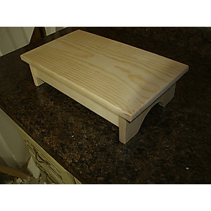 handmade 4" unfinished pine wooden step stool, wooden step stool, step stool, rustic wooden step stool