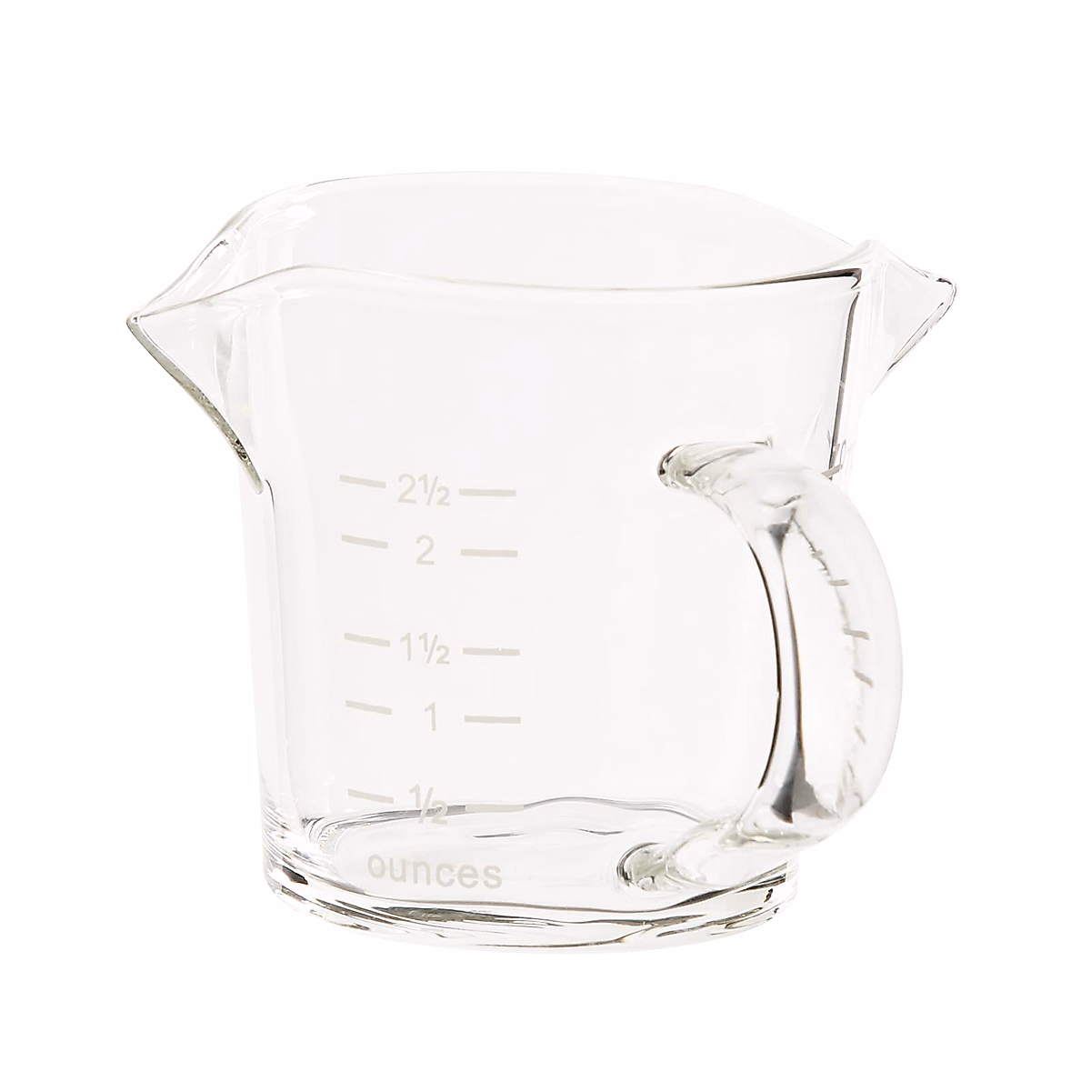 2 Pack 3oz Heat Resistant Glass Espresso Measuring Glass Espresso Shot Glass Triple Pitcher Barista Double Spouts With Pouring Handle Barista Measuring Cup Double Shot Glass (Glass Handle)