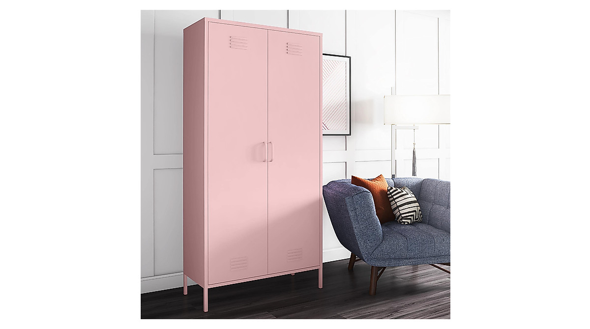 Novogratz Pink Metal Locker Cabinet - Stylish Storage Solution
