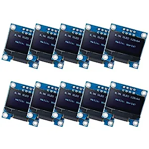 UMLIFE 10PCS 0.96" OLED Module 12864 128x64 OLED Display SSD1306 Driver I2C IIC Serial Self-Luminous Display Board Compatible with Arduino Raspberry PI (10PCS, Blue)
