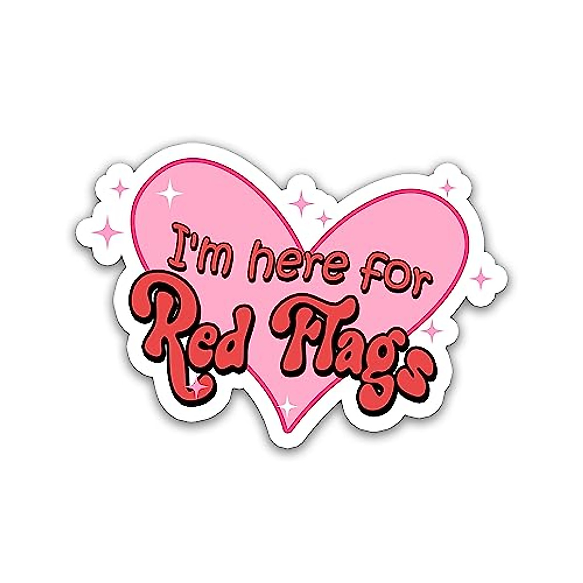 Miraki I'm Here For Red Flags Sticker, Book Lover Sticker, Reading Book Sticker, Book Nerd Sticker, Water Assitant Die-Cut Vinyl Booktok Decals for Laptop, Phone, Water Bottles, Kindle Sticker