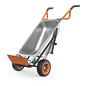 Gorilla Carts 7GCG-NF 7 Cu. Ft. Heavy-Duty Poly Garden Dump Cart with No-Flat Tires, Black (Amazon Exclusive) & Worx WG050 Aerocart 8-in-1 Yard Cart / Wheelbarrow / Dolly