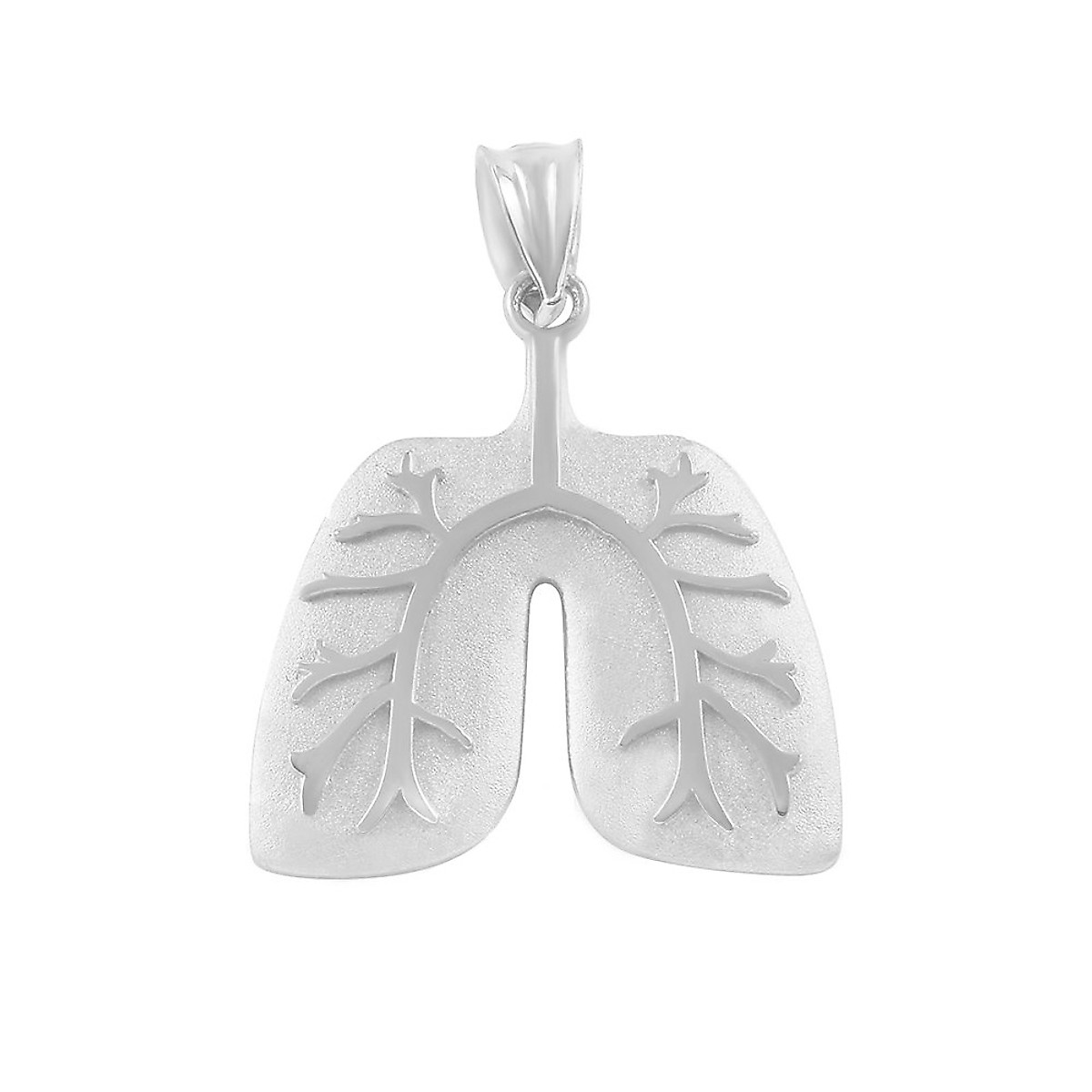 925 Sterling Silver Human Lungs Anatomy Charm Pendant